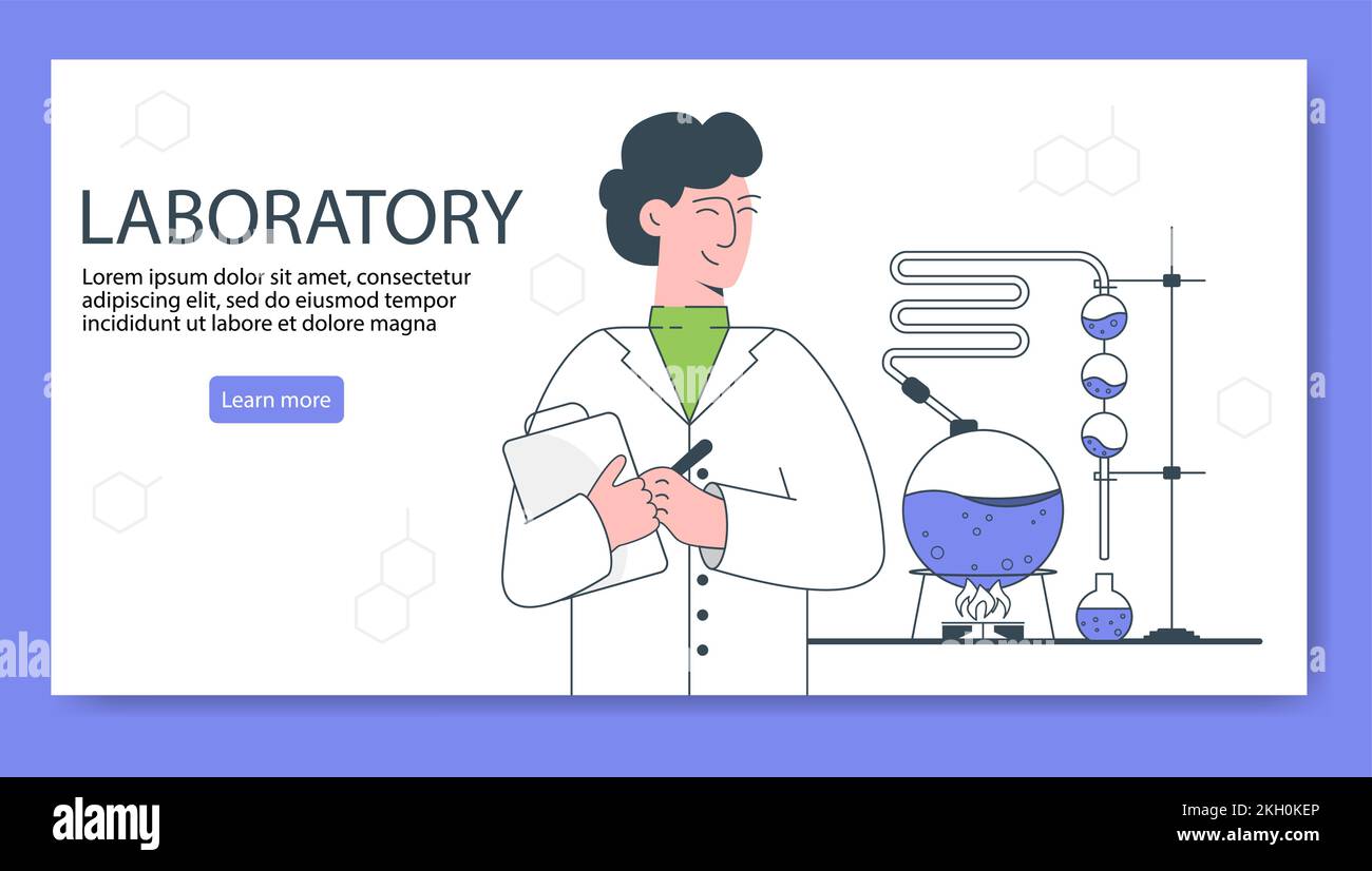 Laboratory research web banner or landing page Stock Vector Image & Art ...