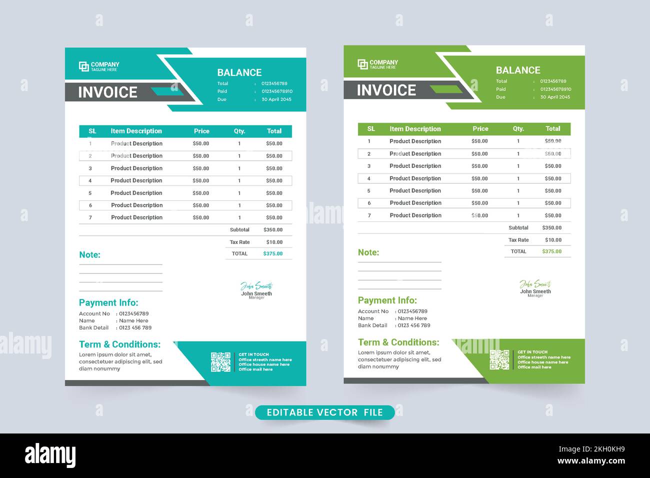 Minimalist payment receipt and business invoice vector. Invoice ...