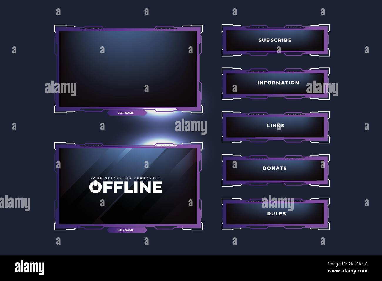 Live gaming overlay design with abstract shapes. Broadcast screen panel ...