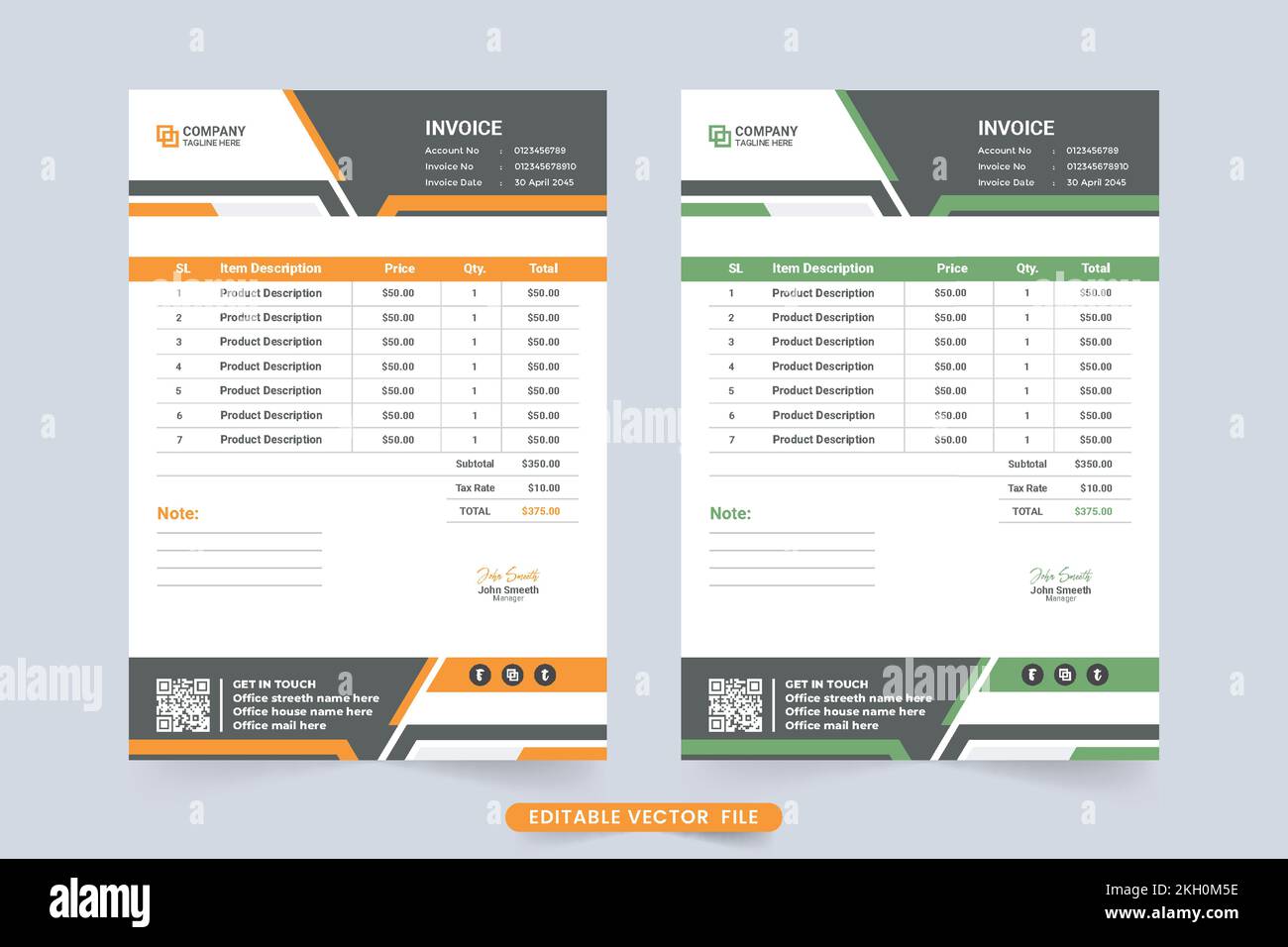 Creative product purchase and payment receipt invoice design. Modern ...