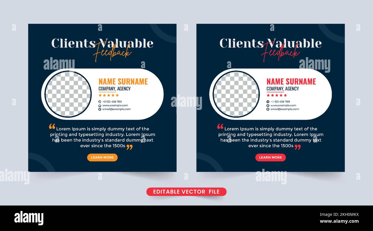 Customer feedback testimonial with star rating section. Customer ...