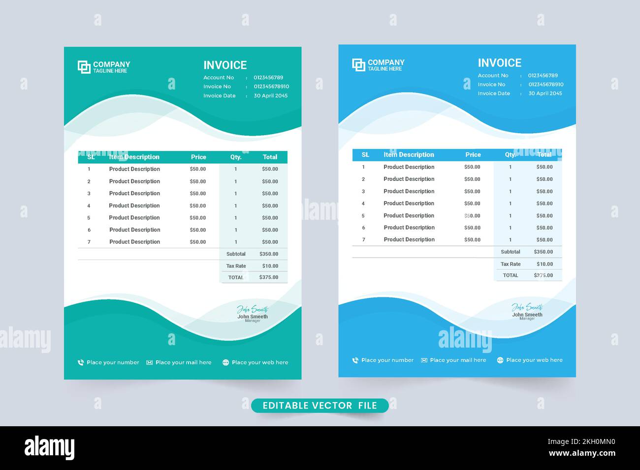 Creative business invoice template design with abstract shapes ... Creative business invoice template design with abstract shapes ...