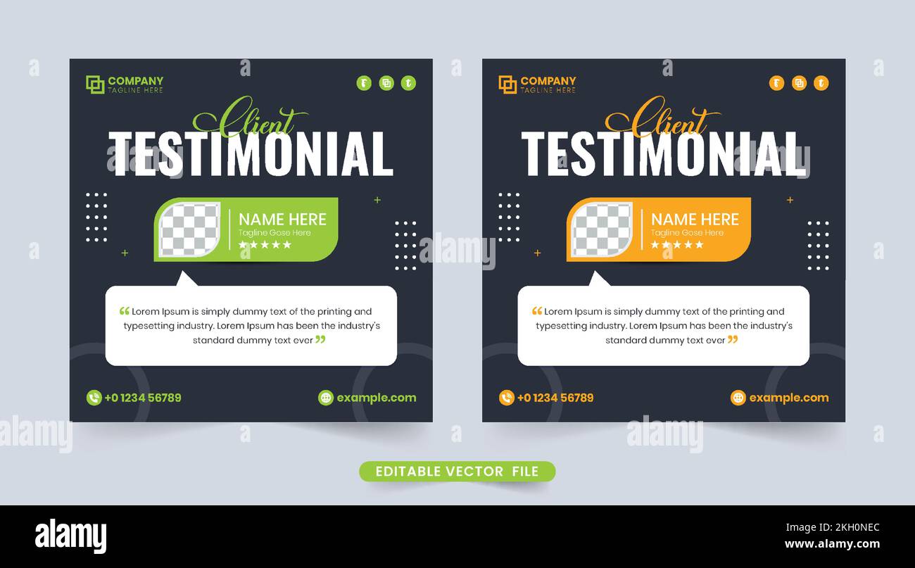 Creative client testimonial and review section design with dark ...