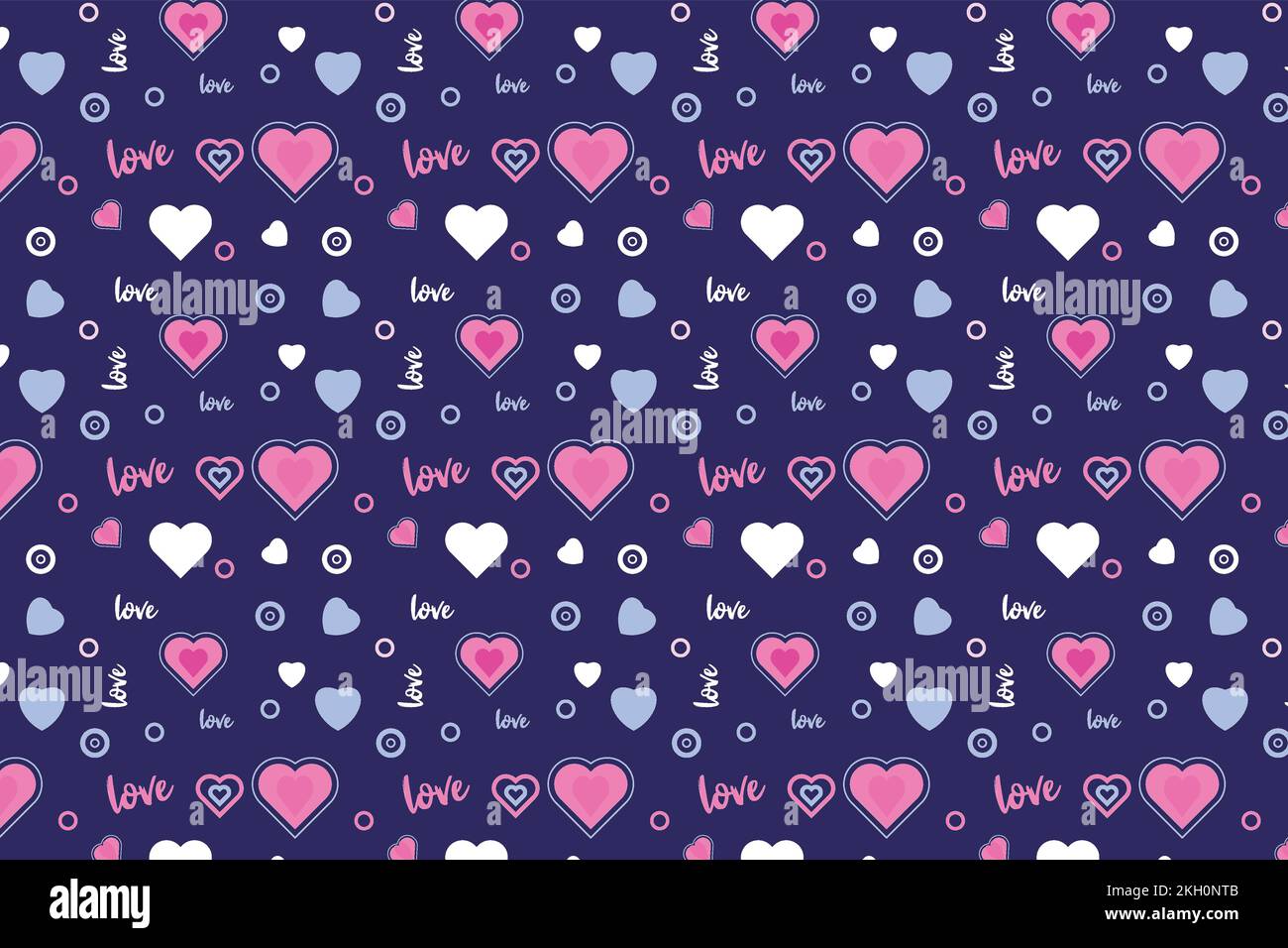 Creative love pattern vector with different love shapes and calligraphy ...