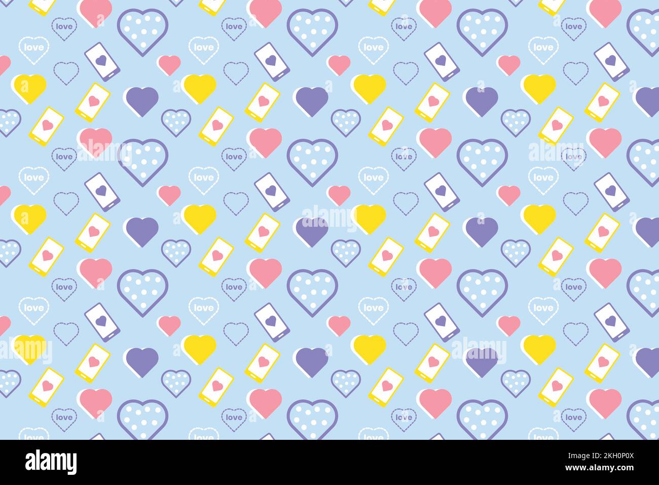Simple love pattern vector with abstract colorful heart-shaped on a ...