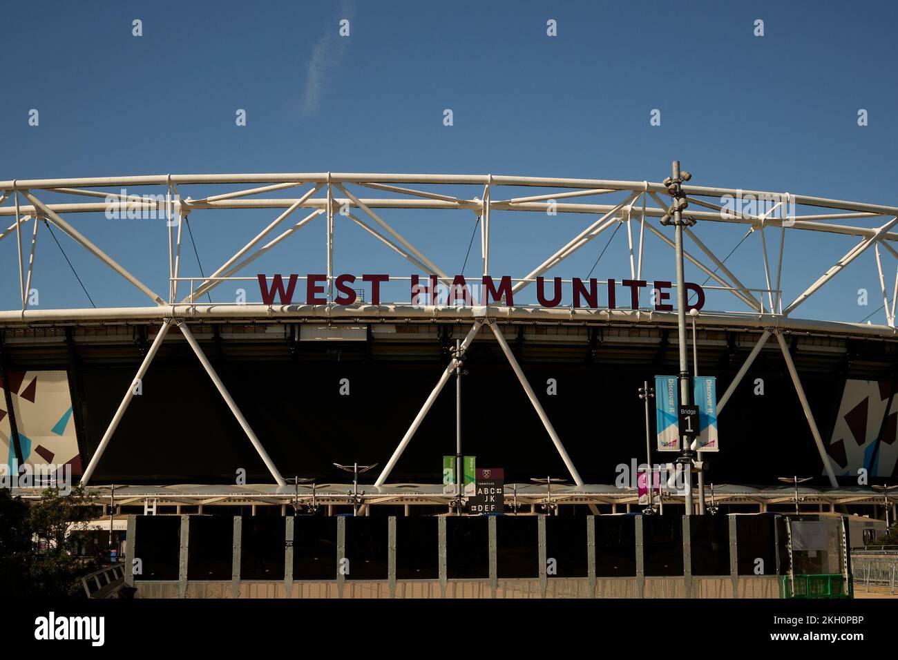 The West Ham football stadium in the east end of London, United Kingdom ...