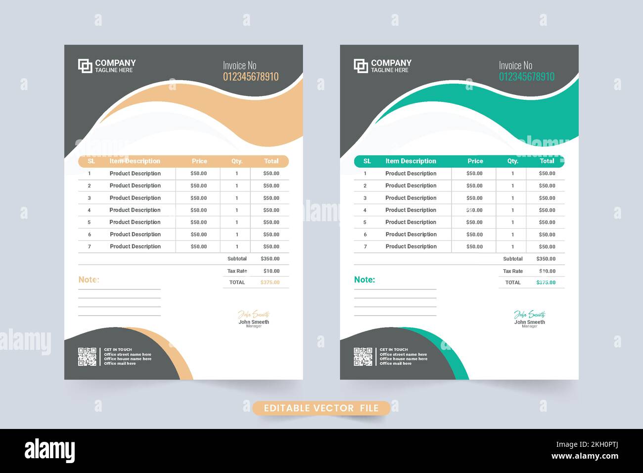 Minimalist payment agreement and price receipt design vector. Print ...