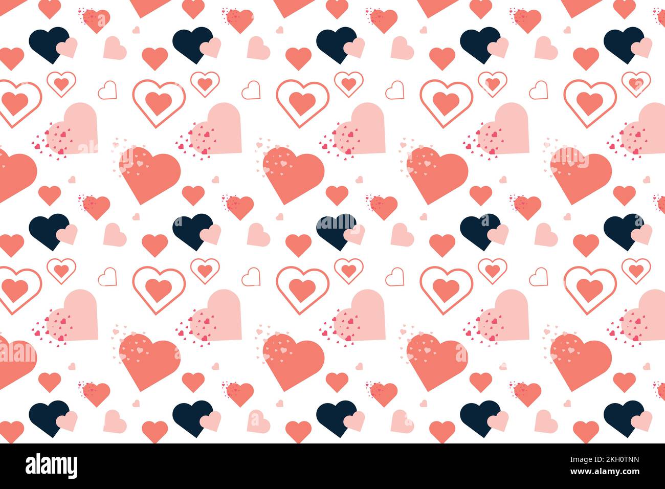 Abstract love pattern decoration with different love shapes. Seamless love pattern vector on a ...