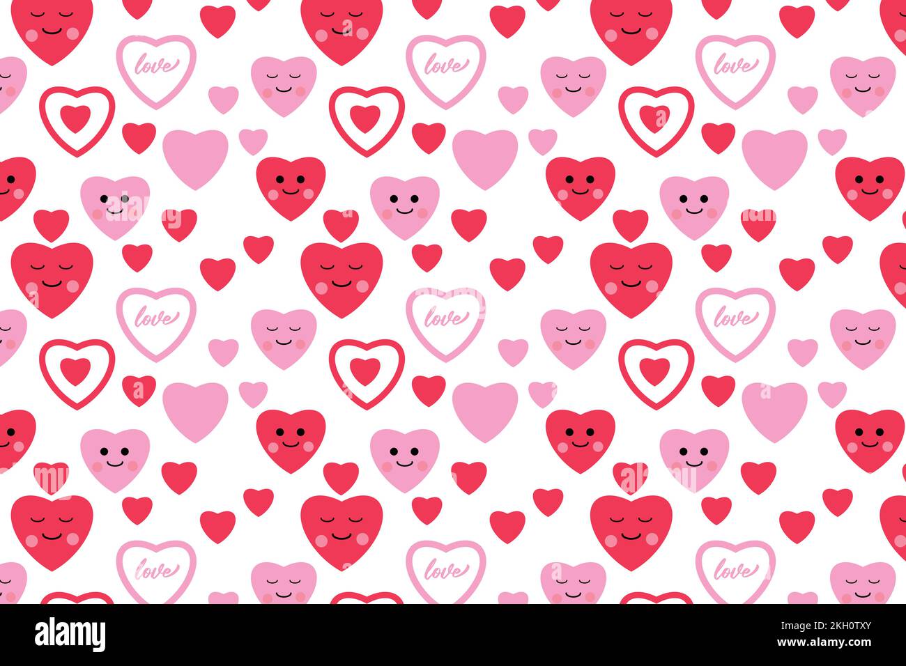 Cute smiling love shape pattern vector for wallpapers, wrapping papers ...