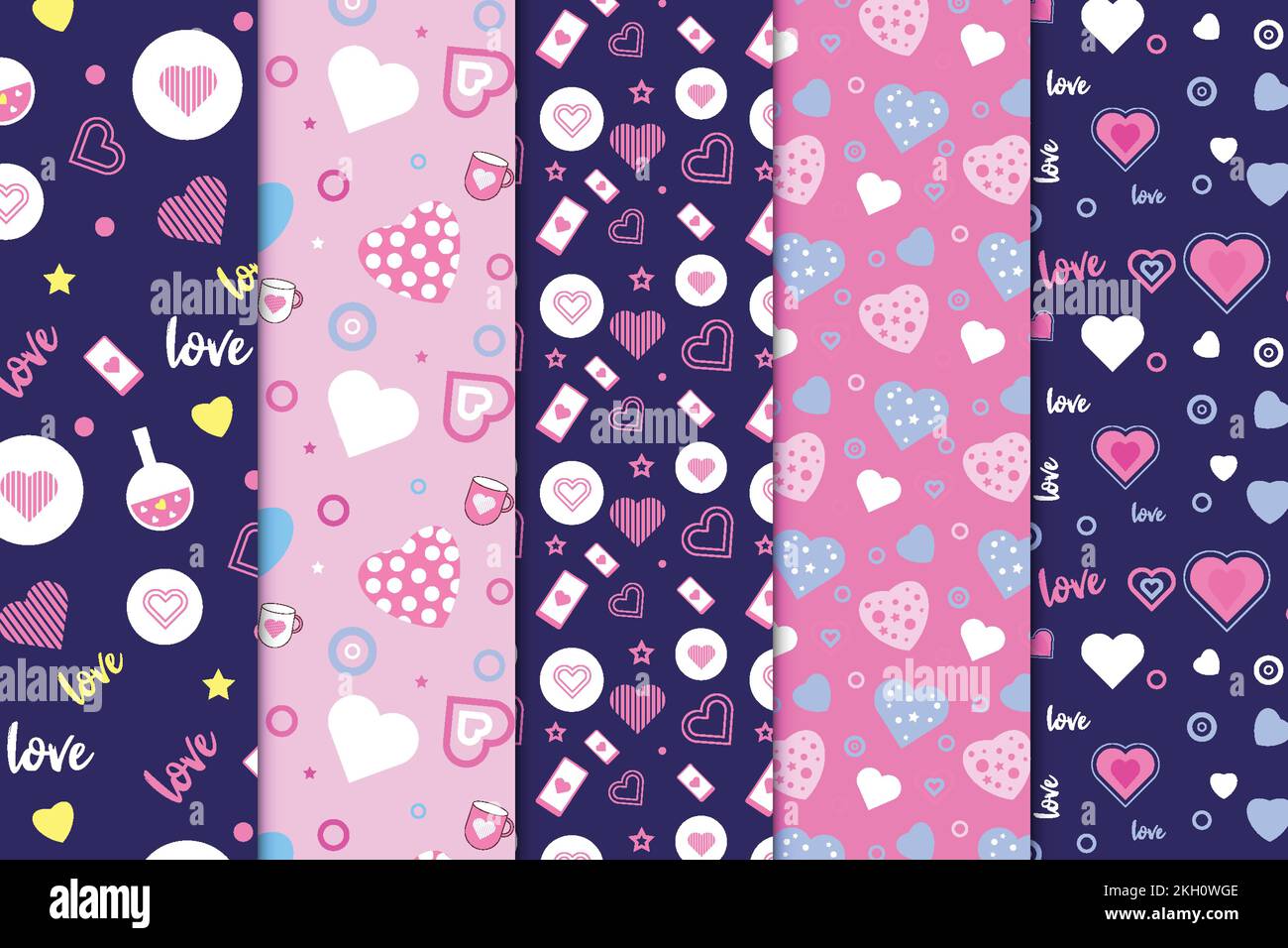 Beautiful love pattern collection for backgrounds, Book covers, and ...
