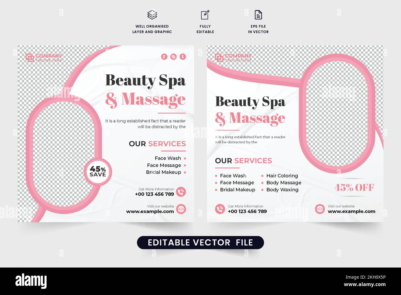 Beauty spa and massage center template for social media promotion ...