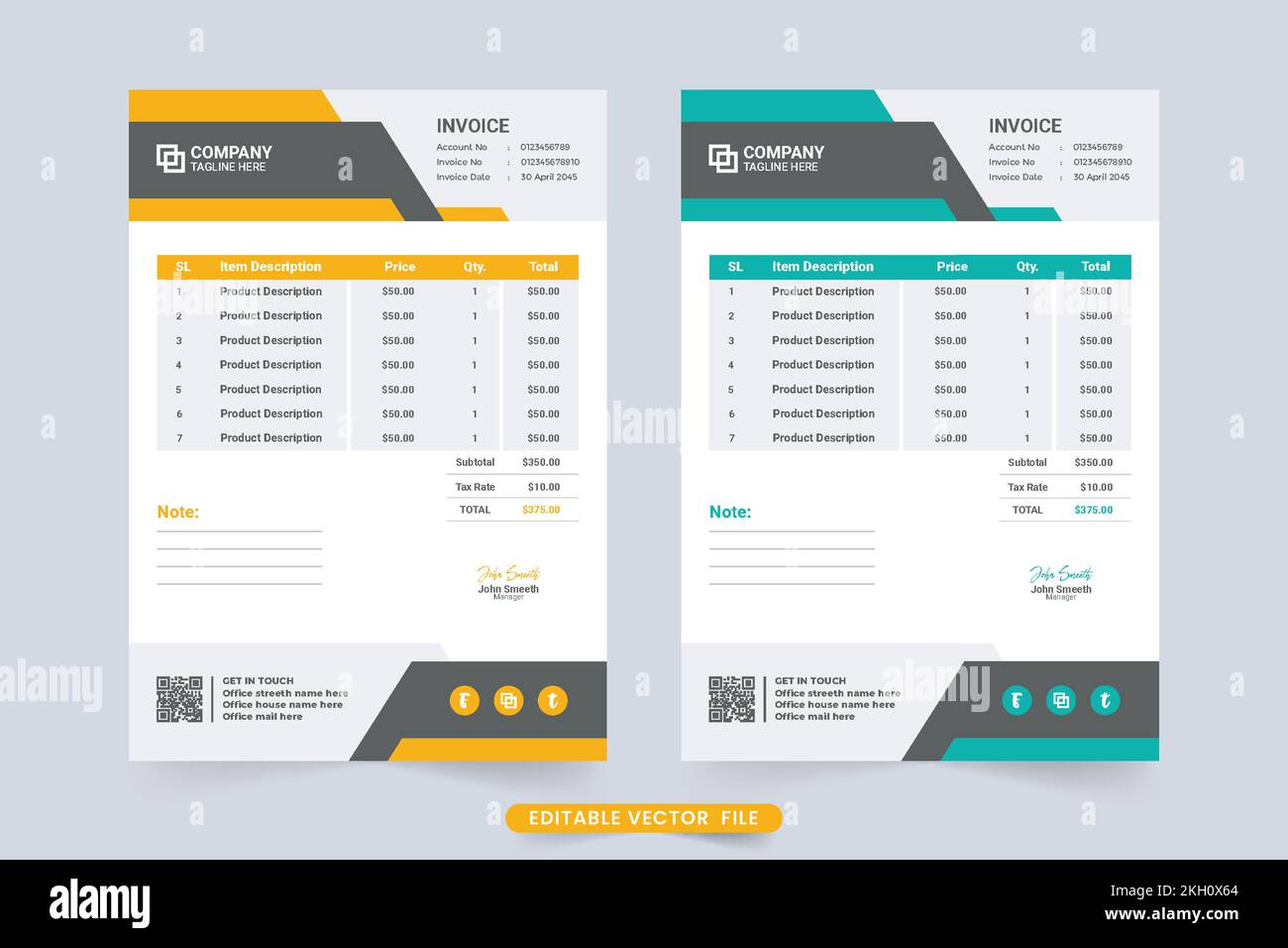Creative payment receipt template design for corporate business. Print ...