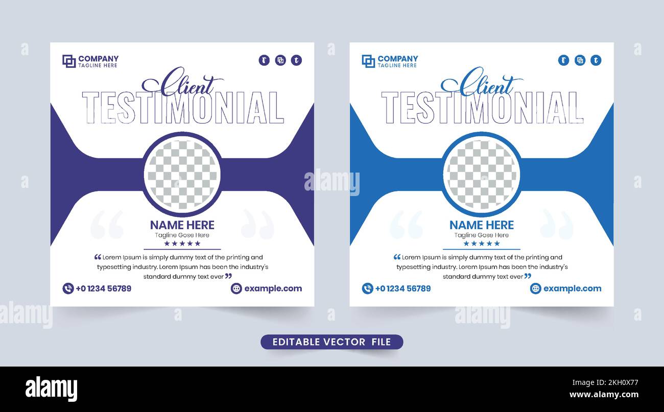 Business testimonial template vector with a photo placeholder and text ...
