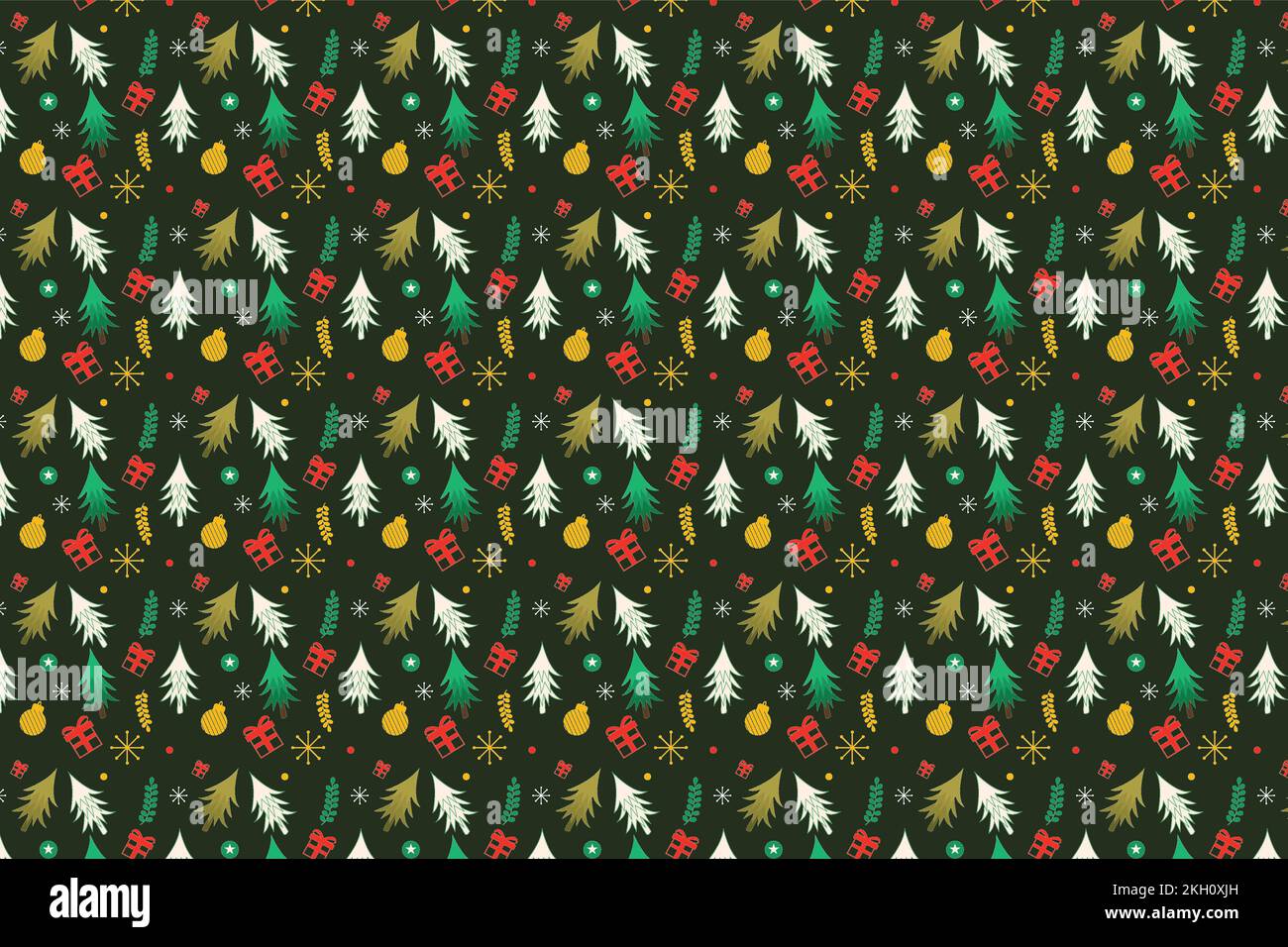Beautiful Christmas pattern decoration with dark green background ...