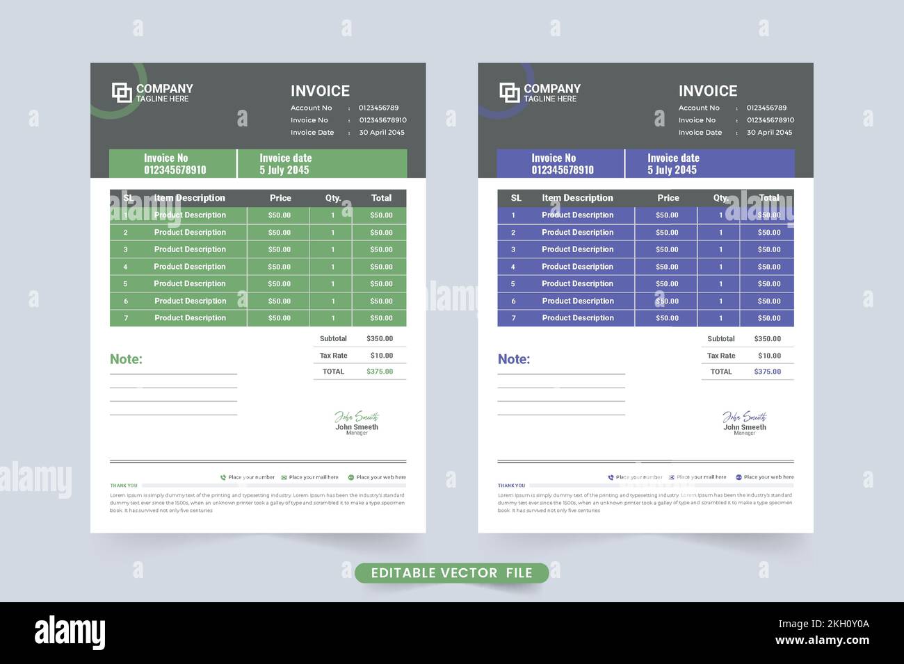 Simple business invoice and product purchase receipt vector. Print ...