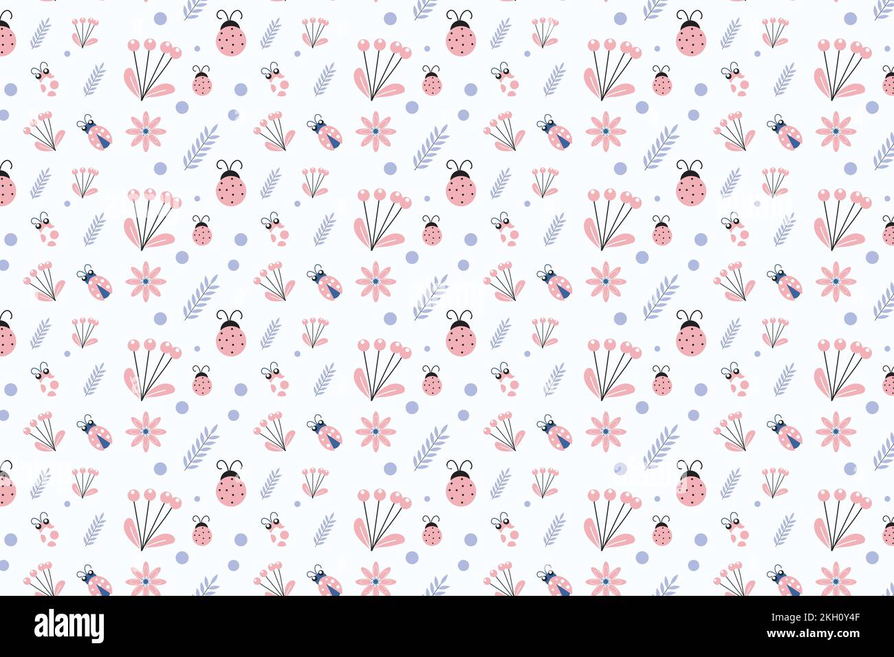 Beautiful tropical insects pattern design on a white background ...