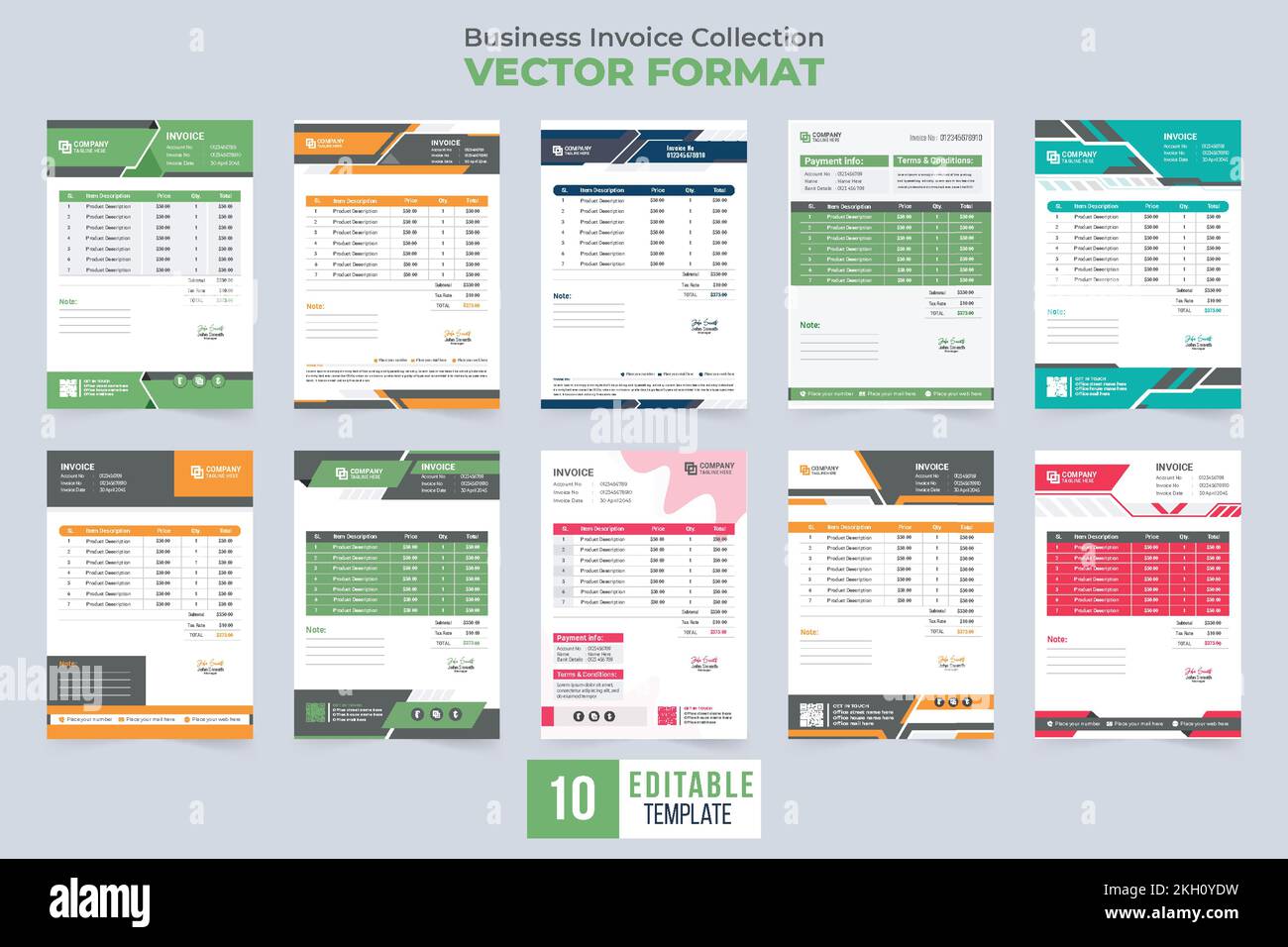 Print ready invoice template hi-res stock photography and images - Alamy