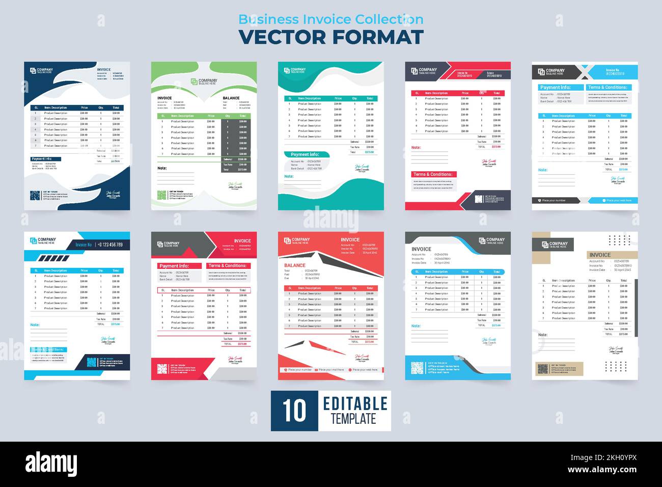 Invoice template bundle hi-res stock photography and images - Alamy