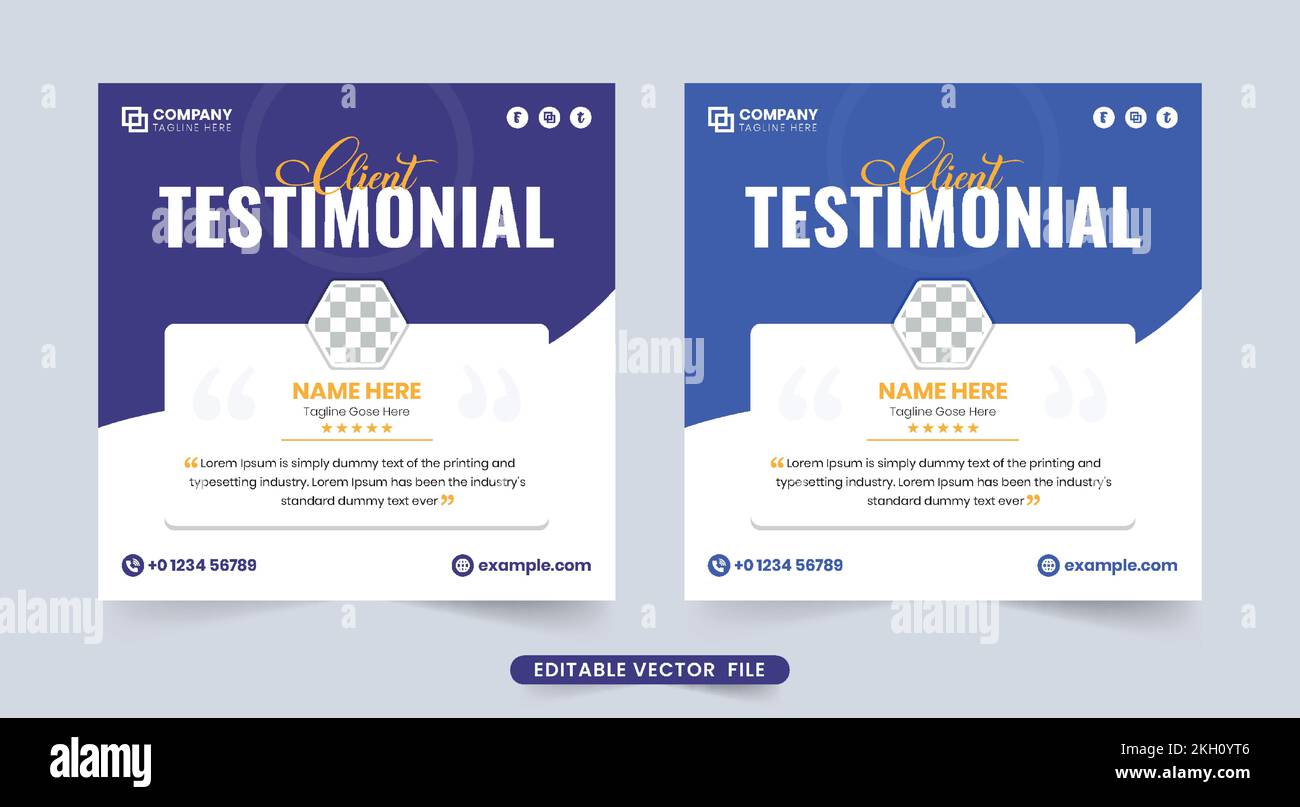 Simple client testimonial and review section vector with abstract ...