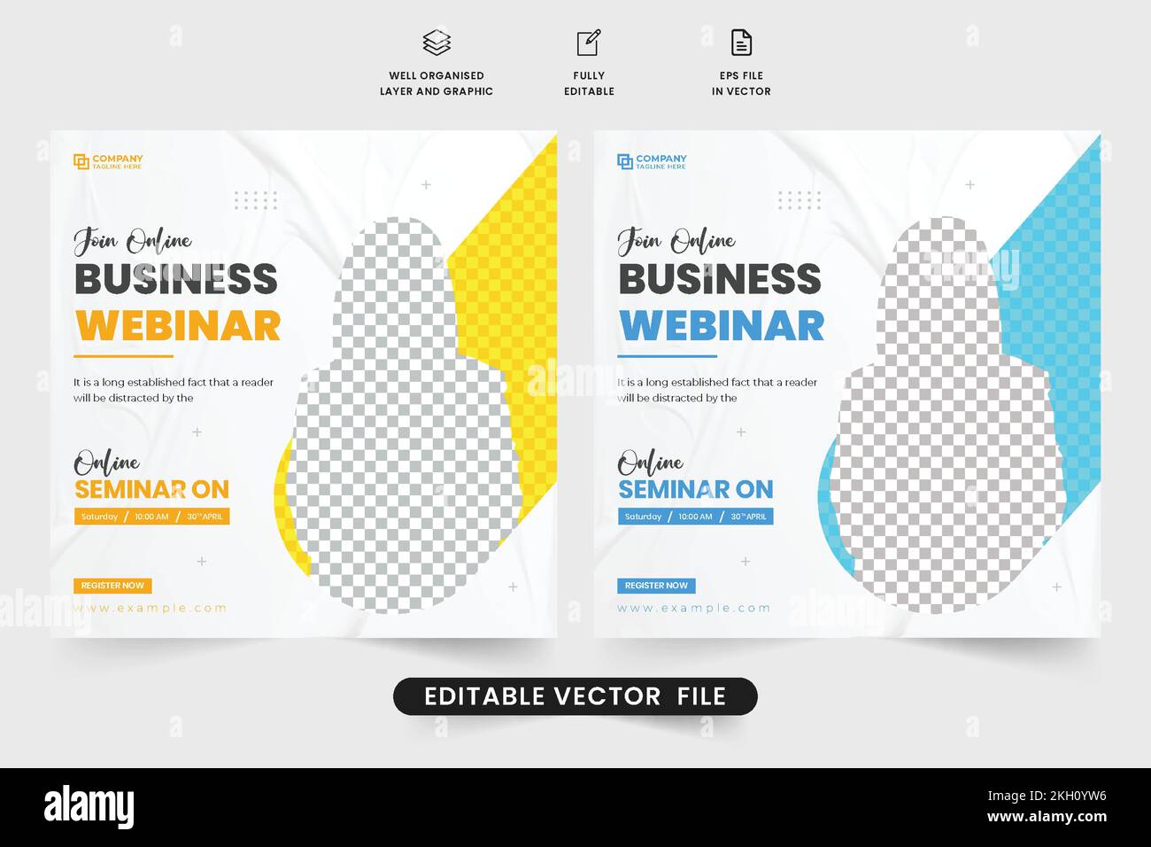 Webinar social media post vector for digital marketing. Online business ...