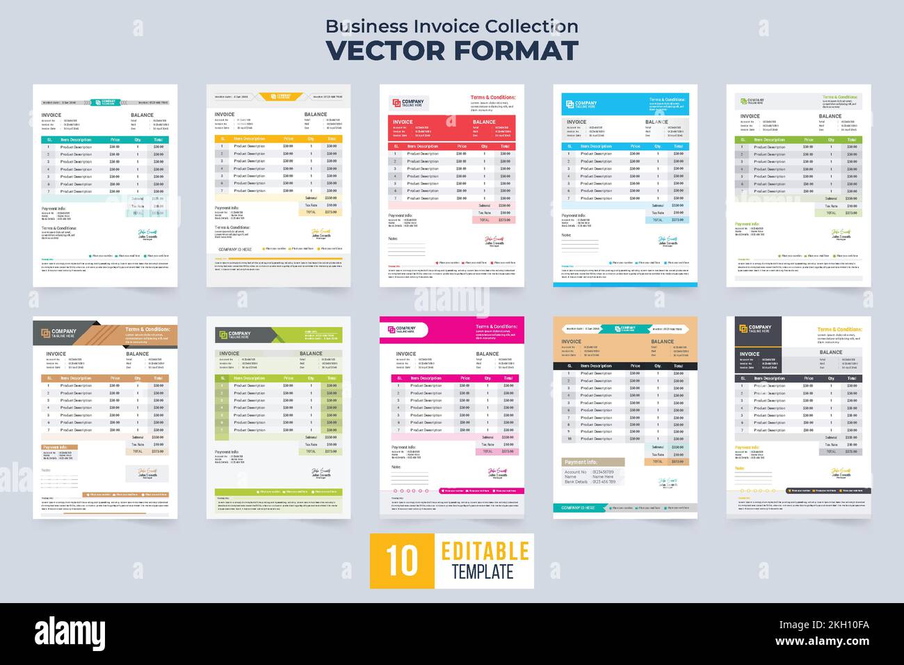 Invoice bill template bundle hi-res stock photography and images - Alamy