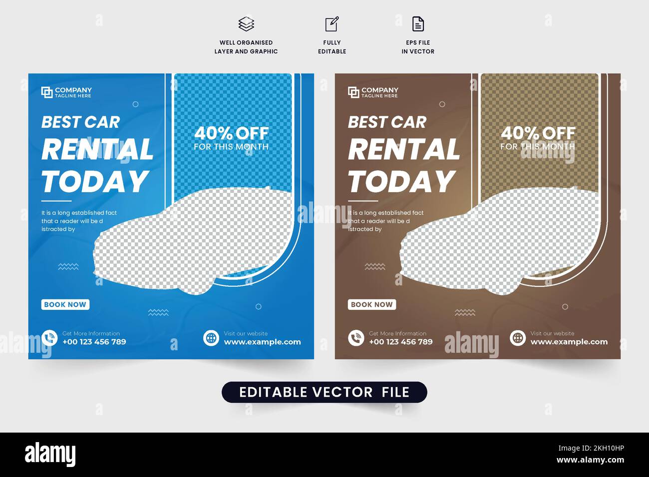 Automobile business template vector with blue and coffee colors. Car ...