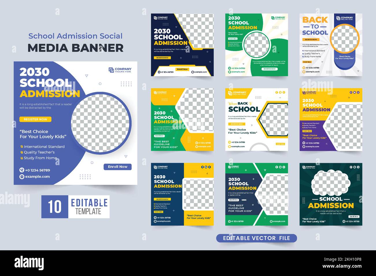 College registration and course promotion template bundle with dark and ...