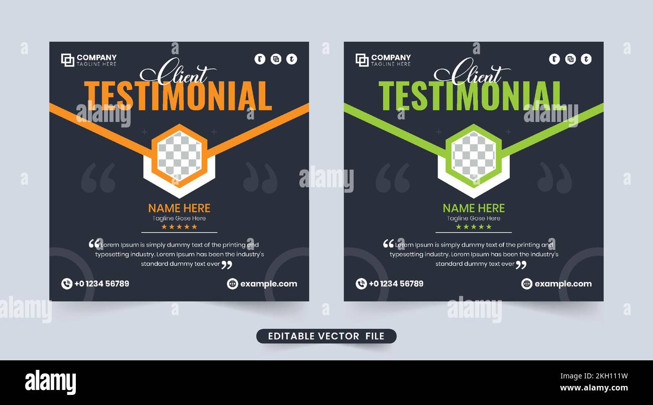 Minimal client review and customer feedback layout template for ...