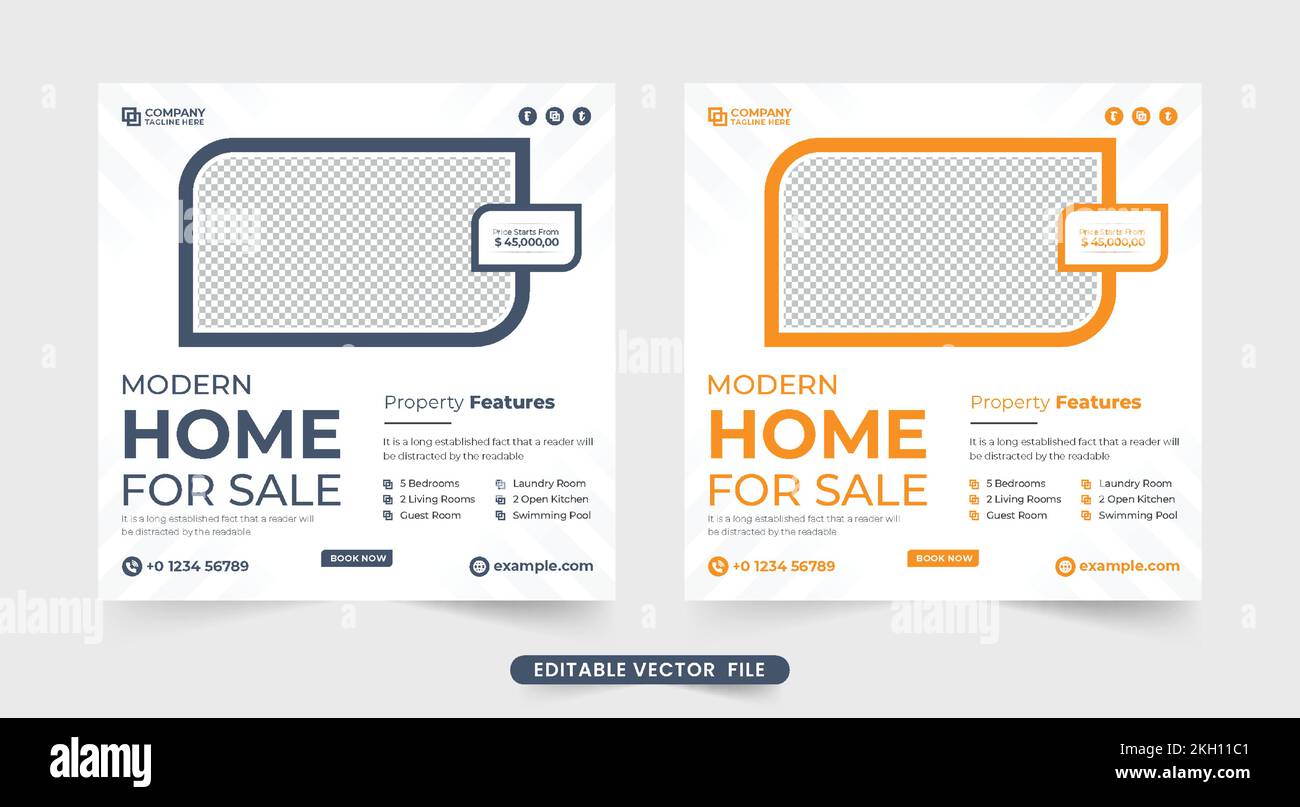 Creative home selling social media post design with property details ...