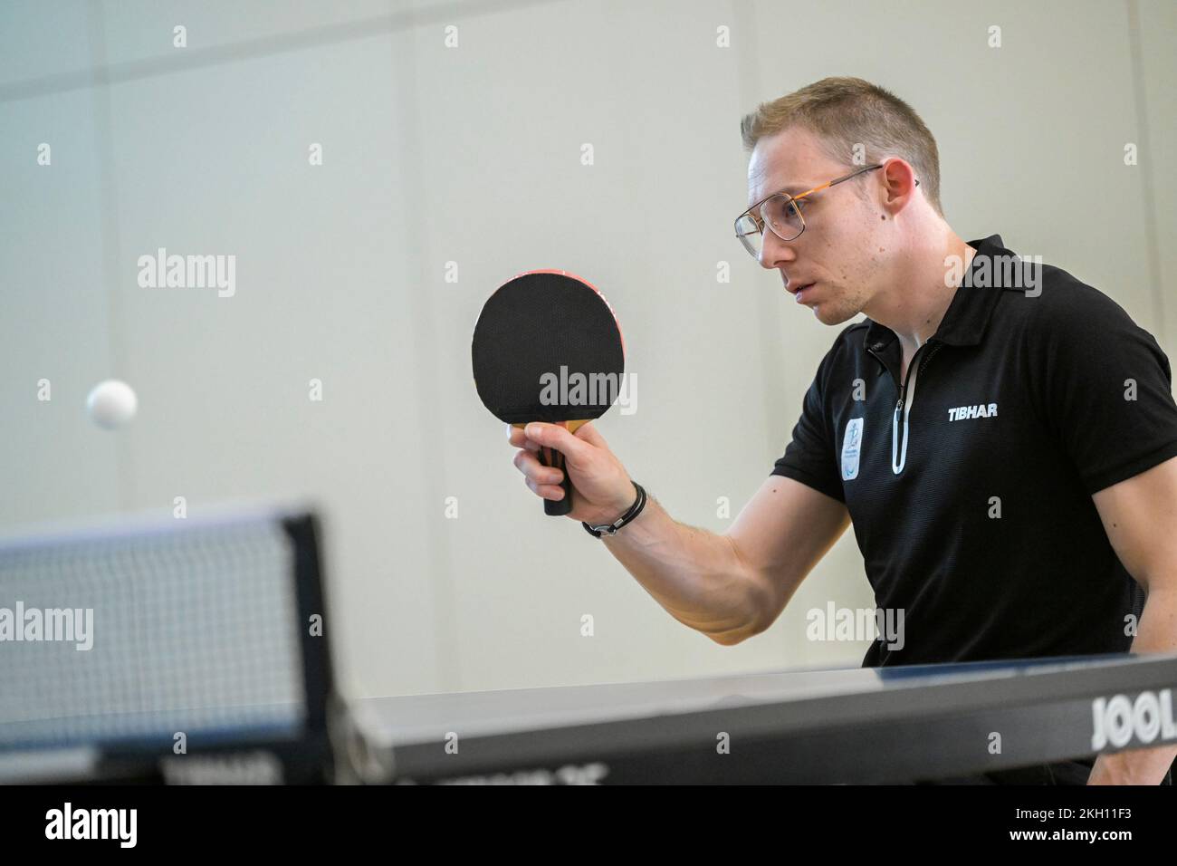 Belgian para athlete Bart Brands pictured in action during a training ...