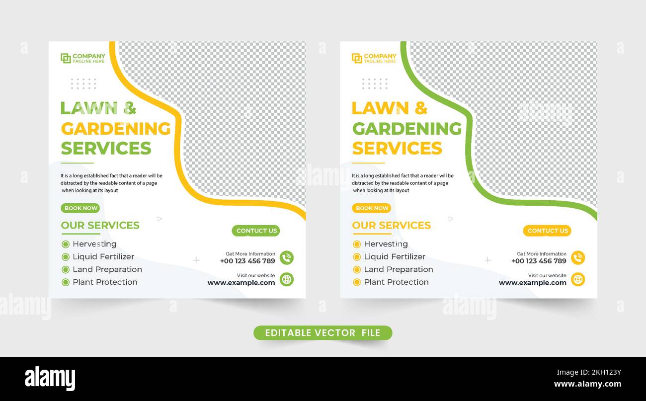 Lawn mower service social media template design for business promotion ...