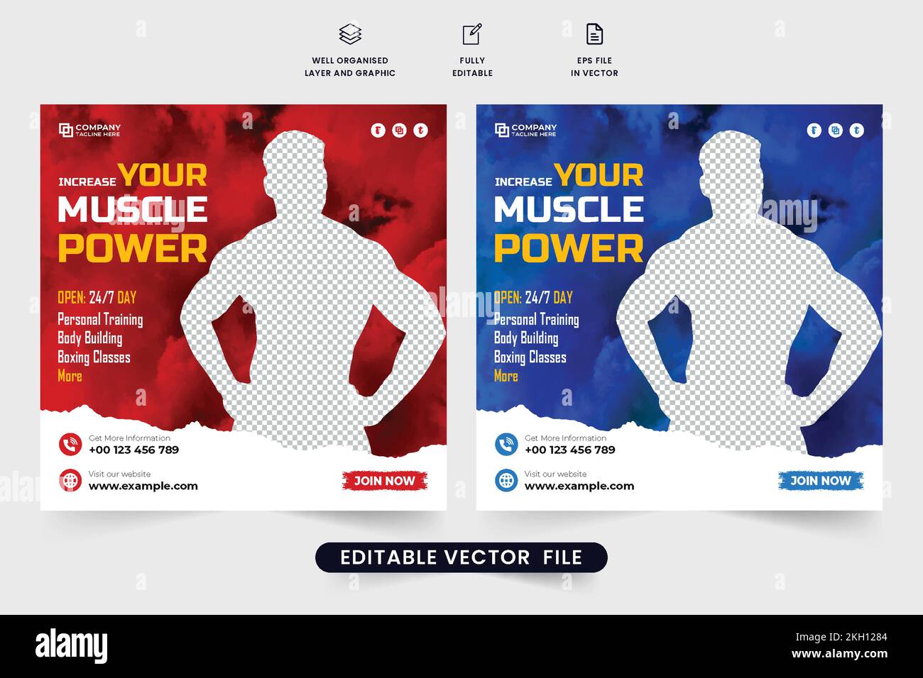 Gym Crossfit training social media post design for digital marketing ...