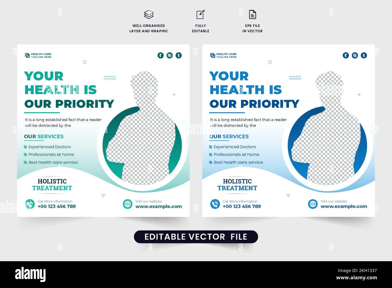 Health care social media post vector vectors hi-res stock photography ...