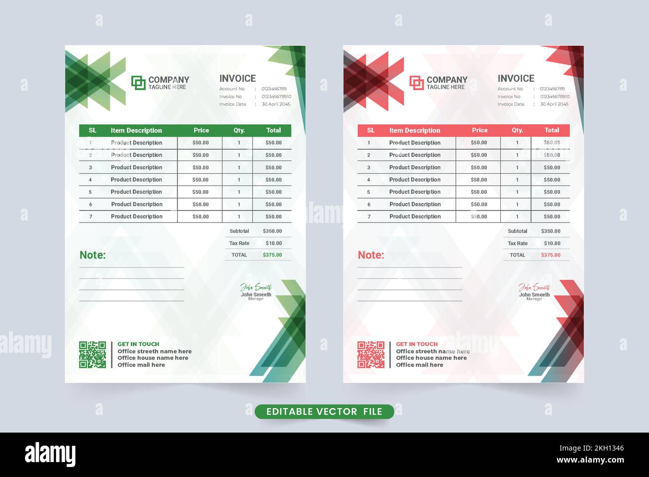 Creative invoice and business voucher template vector with abstract ...