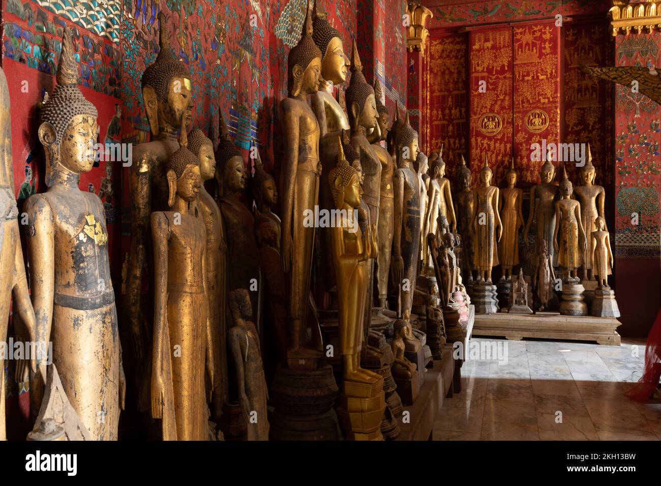Ancient Buddha Statues In Different Mudras And Gestures Inside The