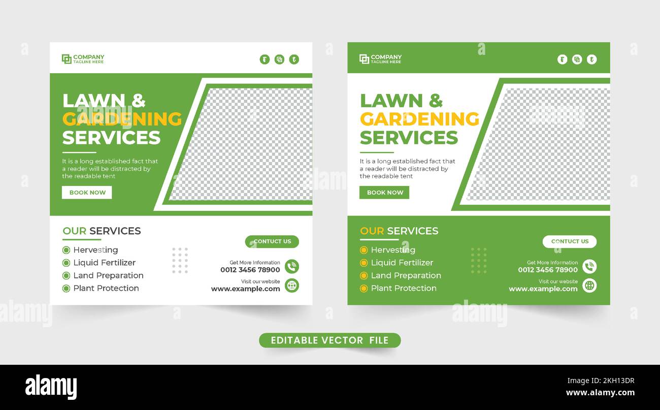 Garden care service and lawn mower business promotion template. Lawn ...