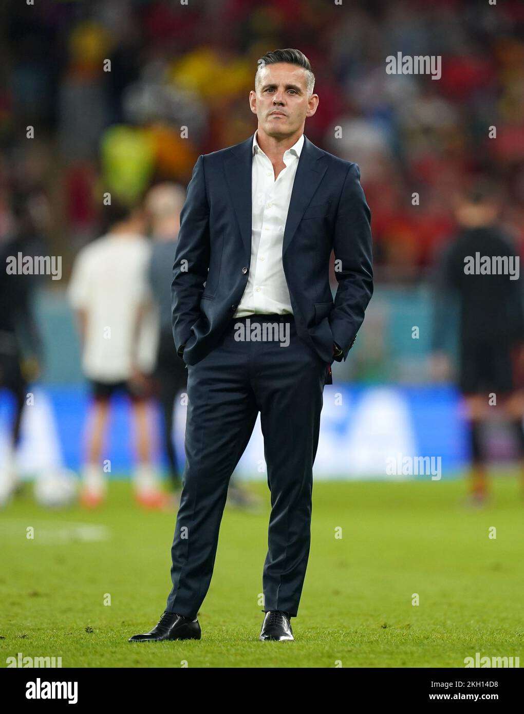 Canada manager John Herdman on the pitch ahead of the FIFA World Cup Group F match at the Ahmad ...