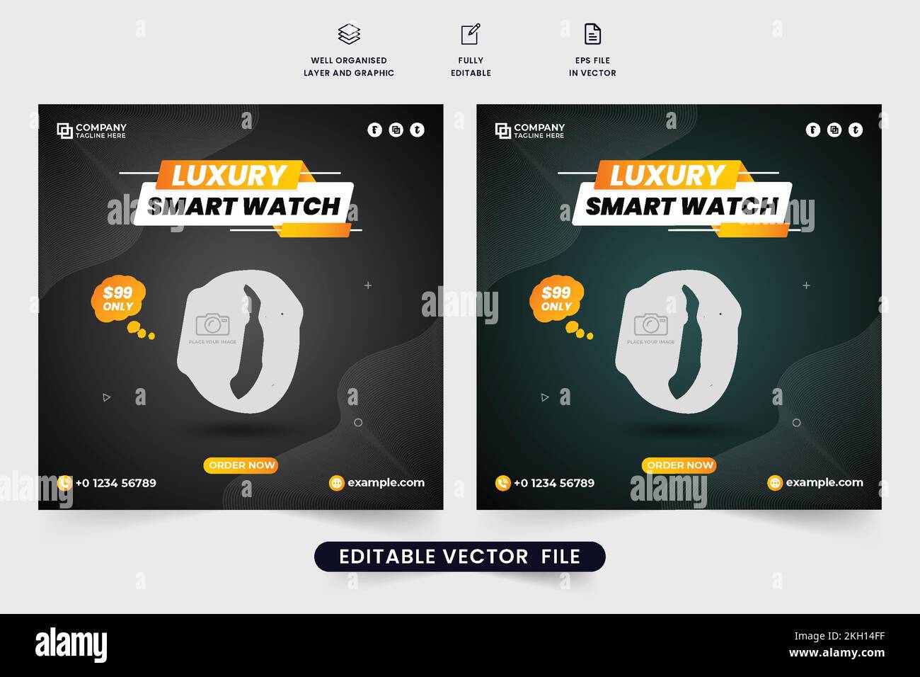 Smartwatch social media post vector vectors hi-res stock photography ...