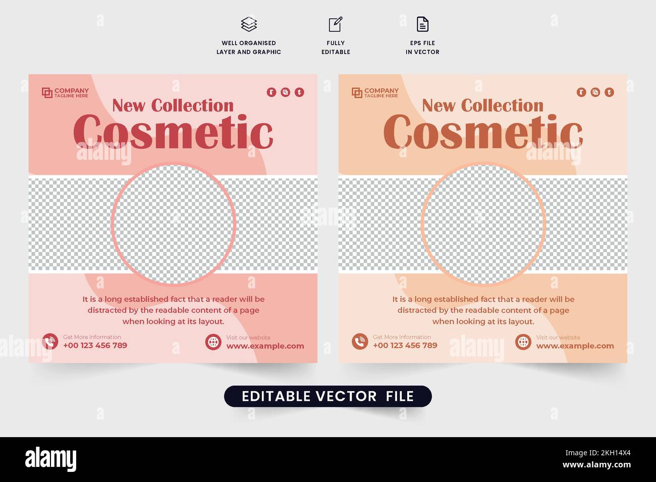 Cosmetic and beauty product promotional template vector with silk and ...