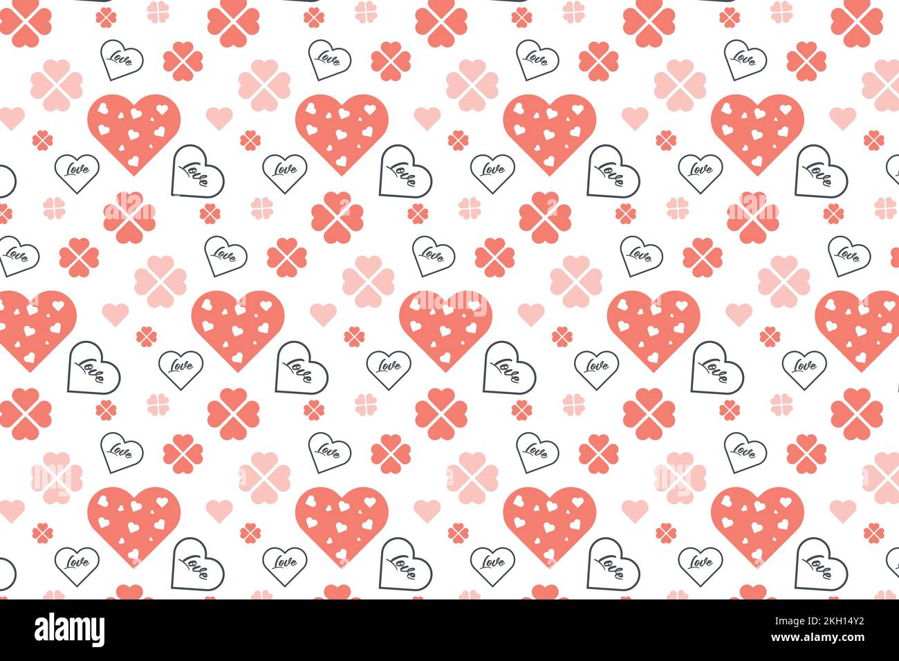 Seamless love pattern decoration with different heart shapes. Abstract ...