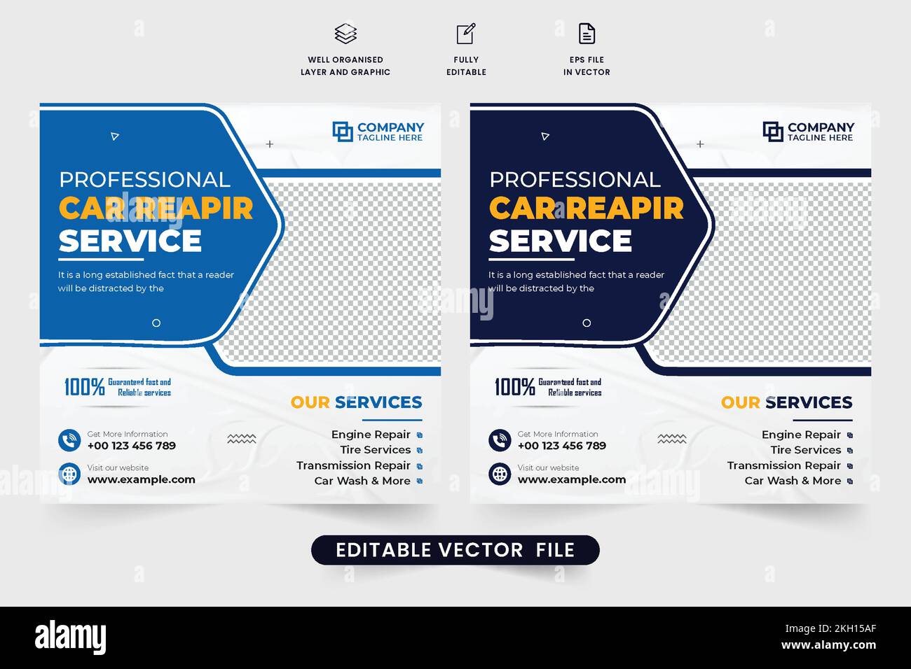 Vehicle repair business advertisement template vector for social media ...