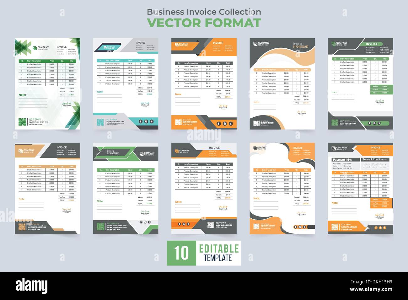 Minimal invoice and price receipt template set vector. Business invoice ...
