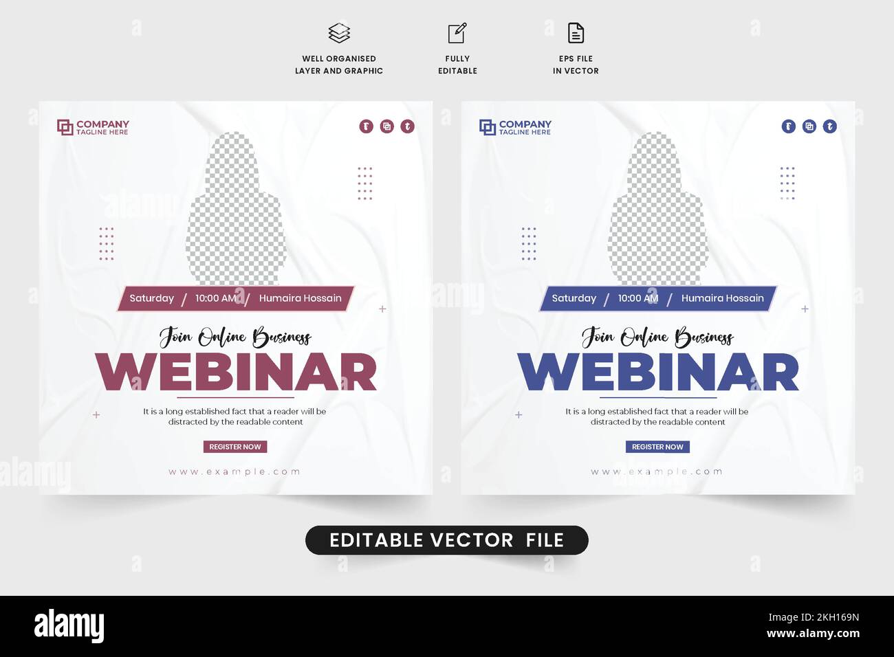 Modern business seminar schedule and webinar template vector. Webinar ...