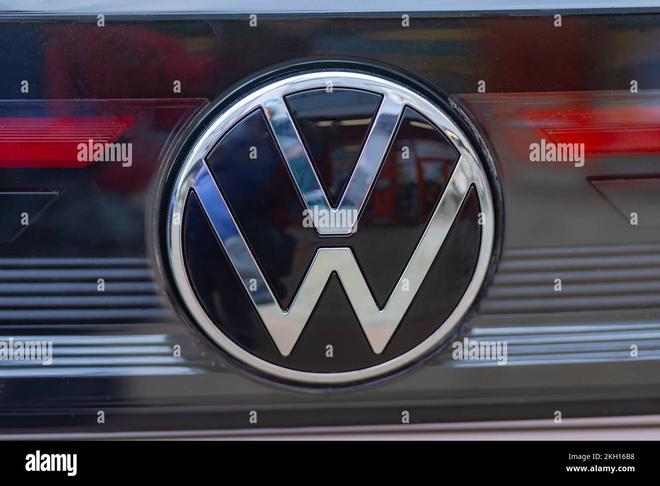 WETZLAR, GERMANY 2022-04-23: VW Logo. Volkswagen is a German automobile ...