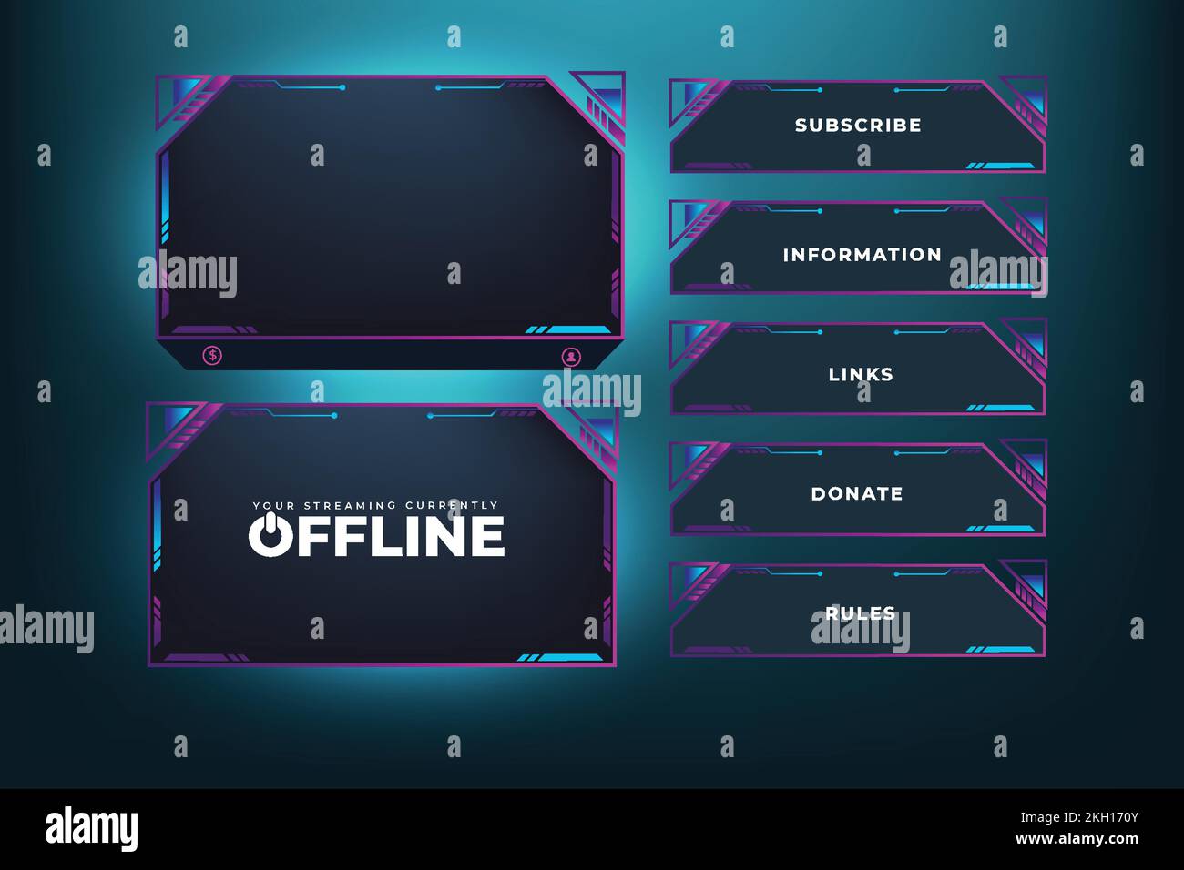 Digital Online Gaming Overlay Design With Modern Abstract Shapes And Dark Screen Panels