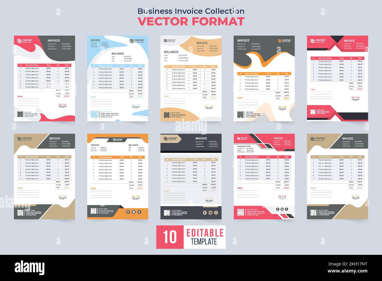 Invoice template bundle hi-res stock photography and images - Alamy