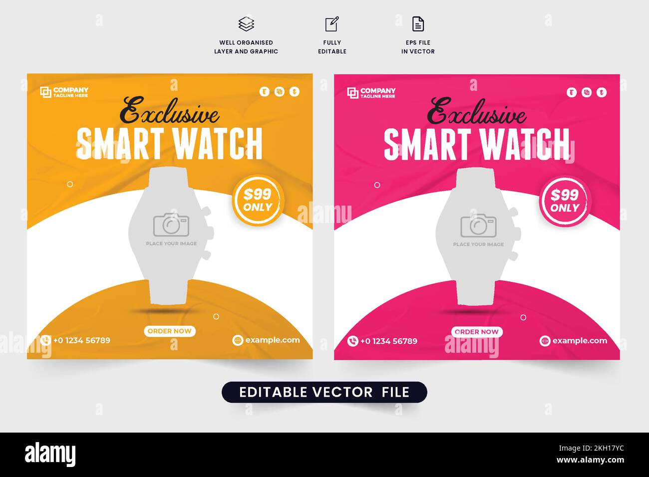 Wrist Watch sale discount template. Smartwatch product sale social ...