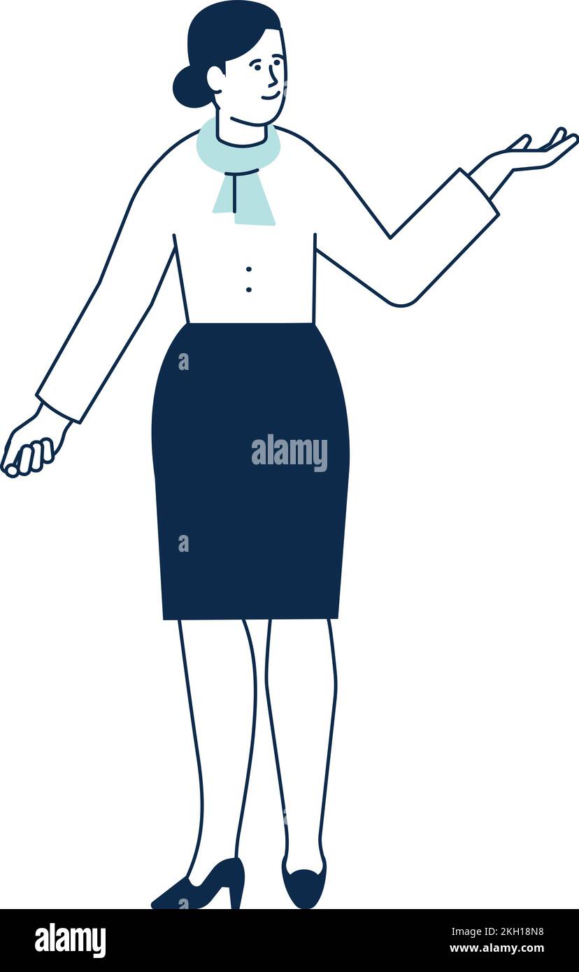 Woman in corporate scarf. Office female worker icon Stock Vector Image ...