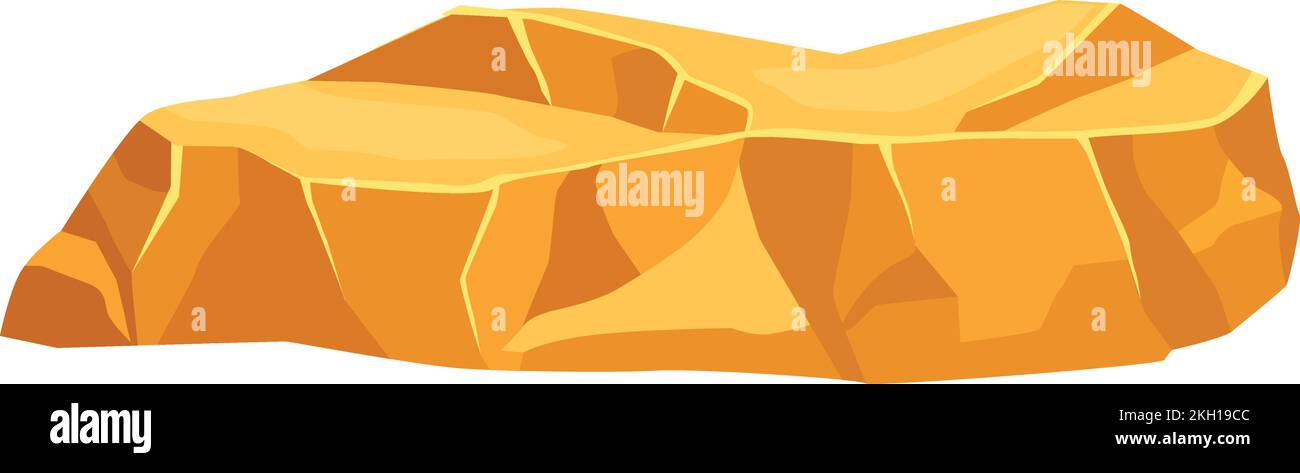 Golden stone formation. Mine game cartoon element Stock Vector Image ...