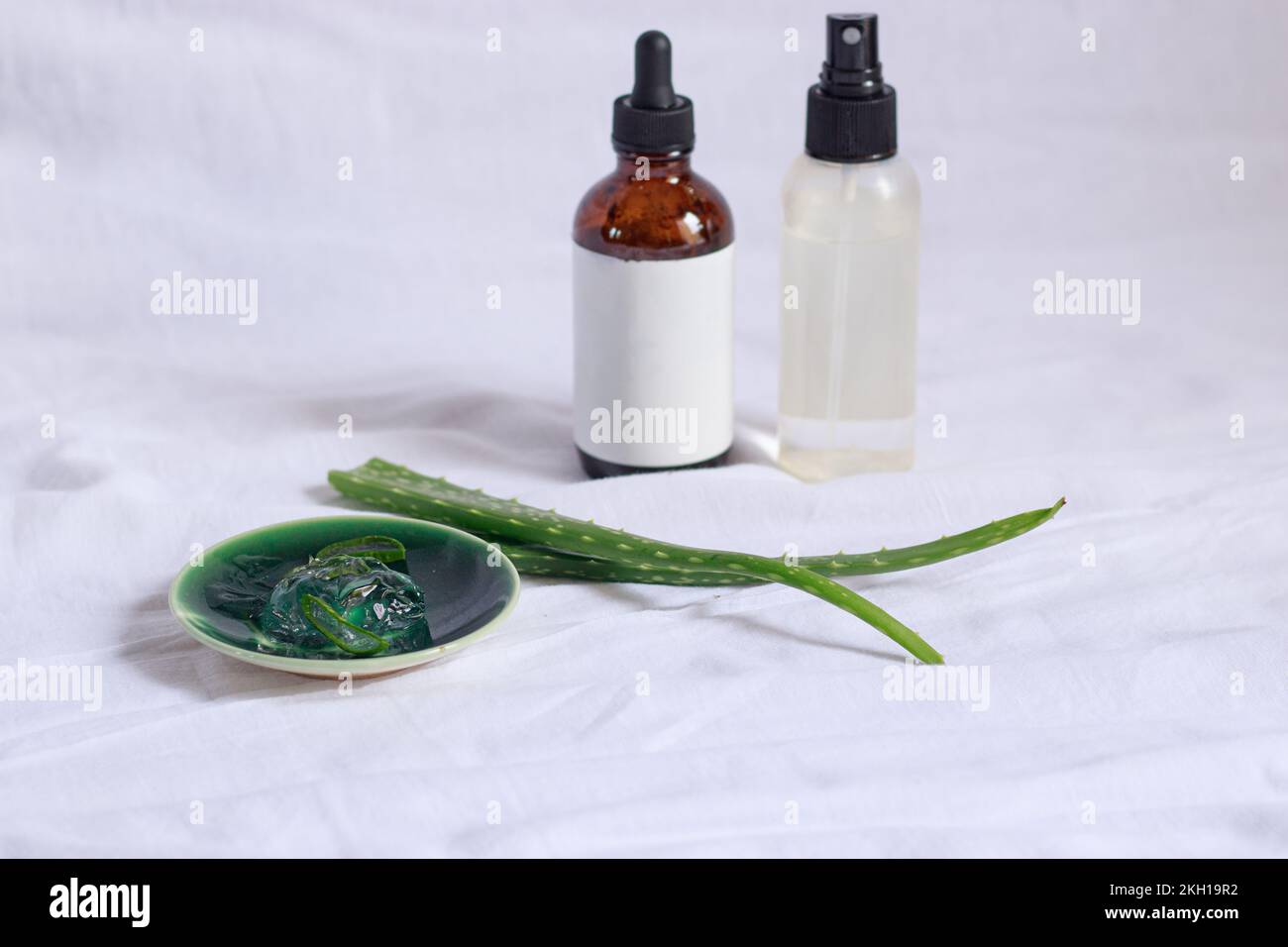 An aloe vera spray and serum with natural and eco-friendly beauty and ...